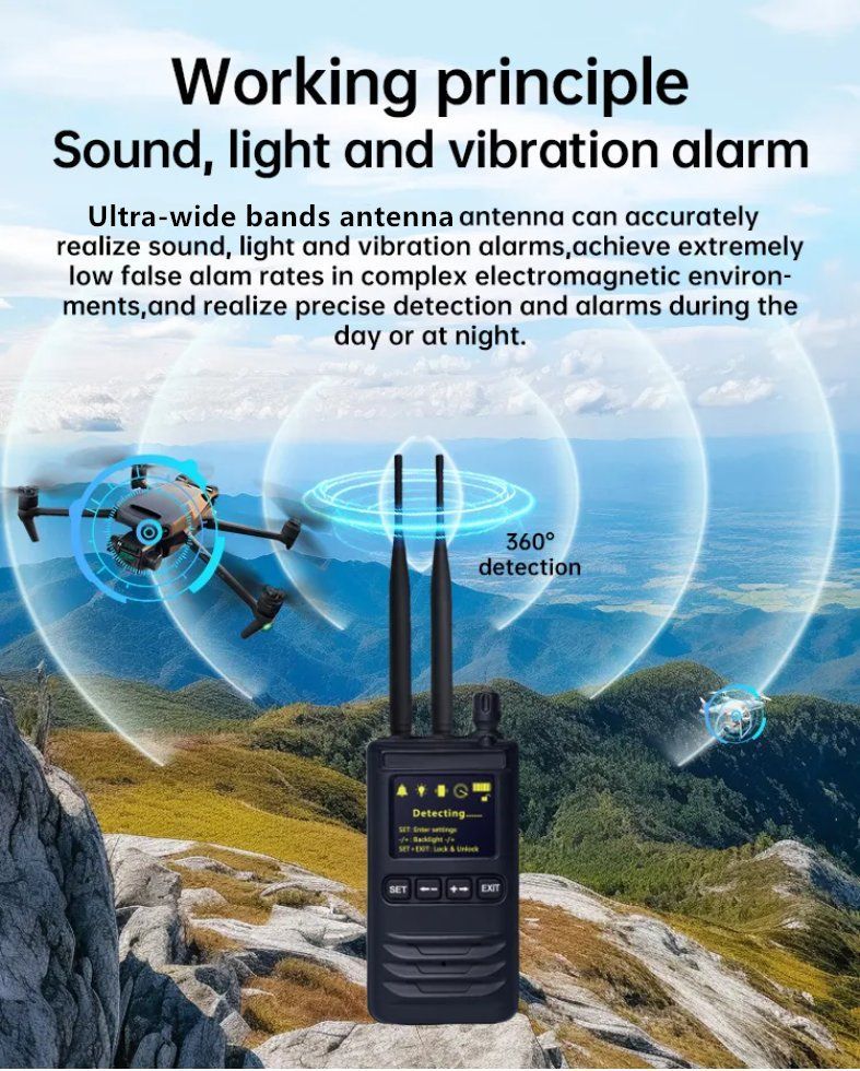Professional Drone Jamming Uav Signal Precise Positioning Radar Detector with Display Screen
