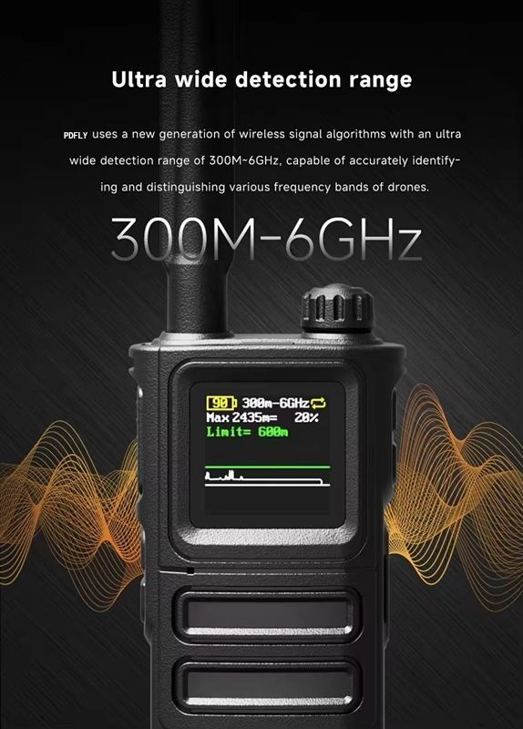 Portable Handheld 300MHz-6GHz Drone Detection Security Alarm System Drone Detector