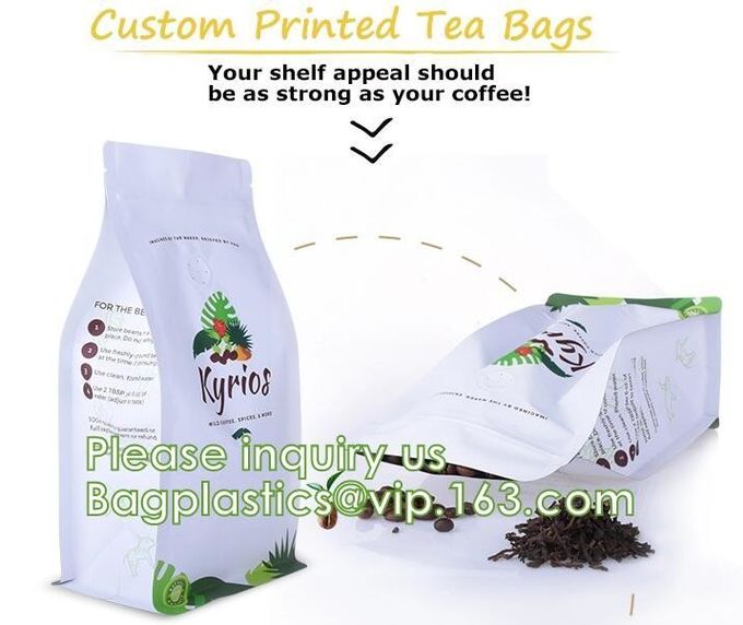 Eco赤い再生利用できる再使用可能なResealable Doypackのコーヒー ティー バッグは弁およびZiplockチョコレート、ポテトが付いている袋を立てます