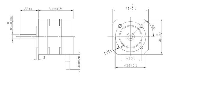 moteur sans brosse de bride carrée de 42mm employant pour les composants électroniques, portes automatiques