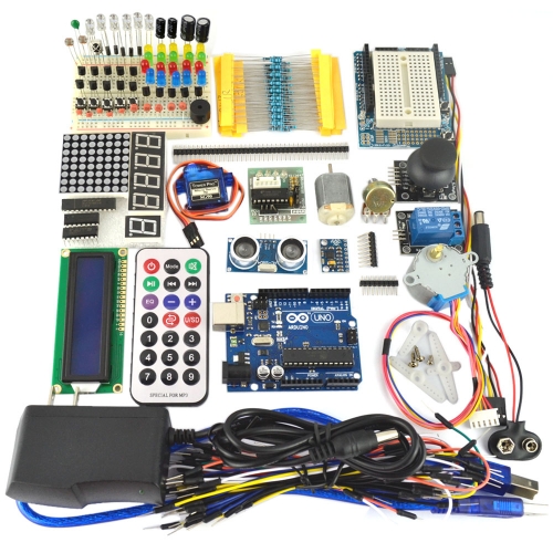 Equipo del arrancador de la tabla de cortar el pan LED de la matriz de punto del motor servo del UNO R3 /1602 LCD para Arduino