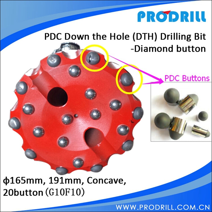 БИТ КНОПКИ PDC DTH СВЕРЛЯ - SD6 dia.165MM