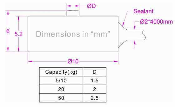 el sensor más pequeño 5kg 10kg 20kg 50kg del peso