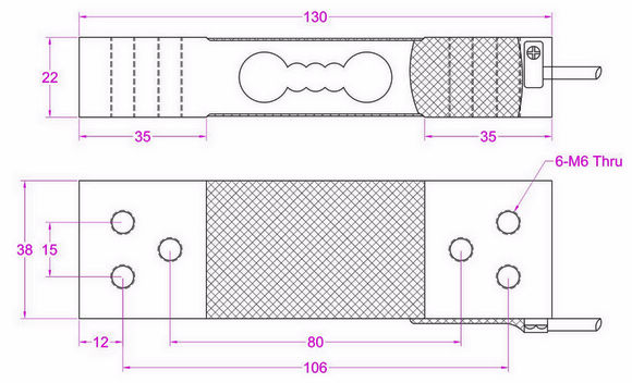 célula de carga monopunto del perfil bajo 100kg