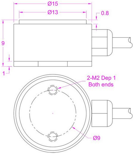 sensor miniatura 100N de la medida de la fuerza de compresión