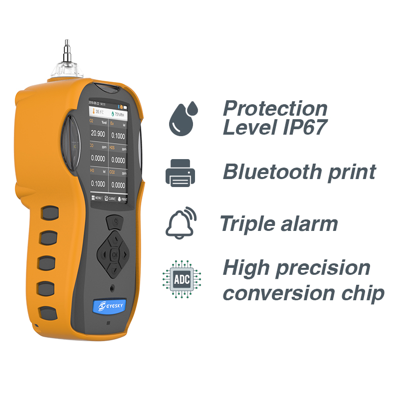 6 dans 1 detecto de gaz toxique