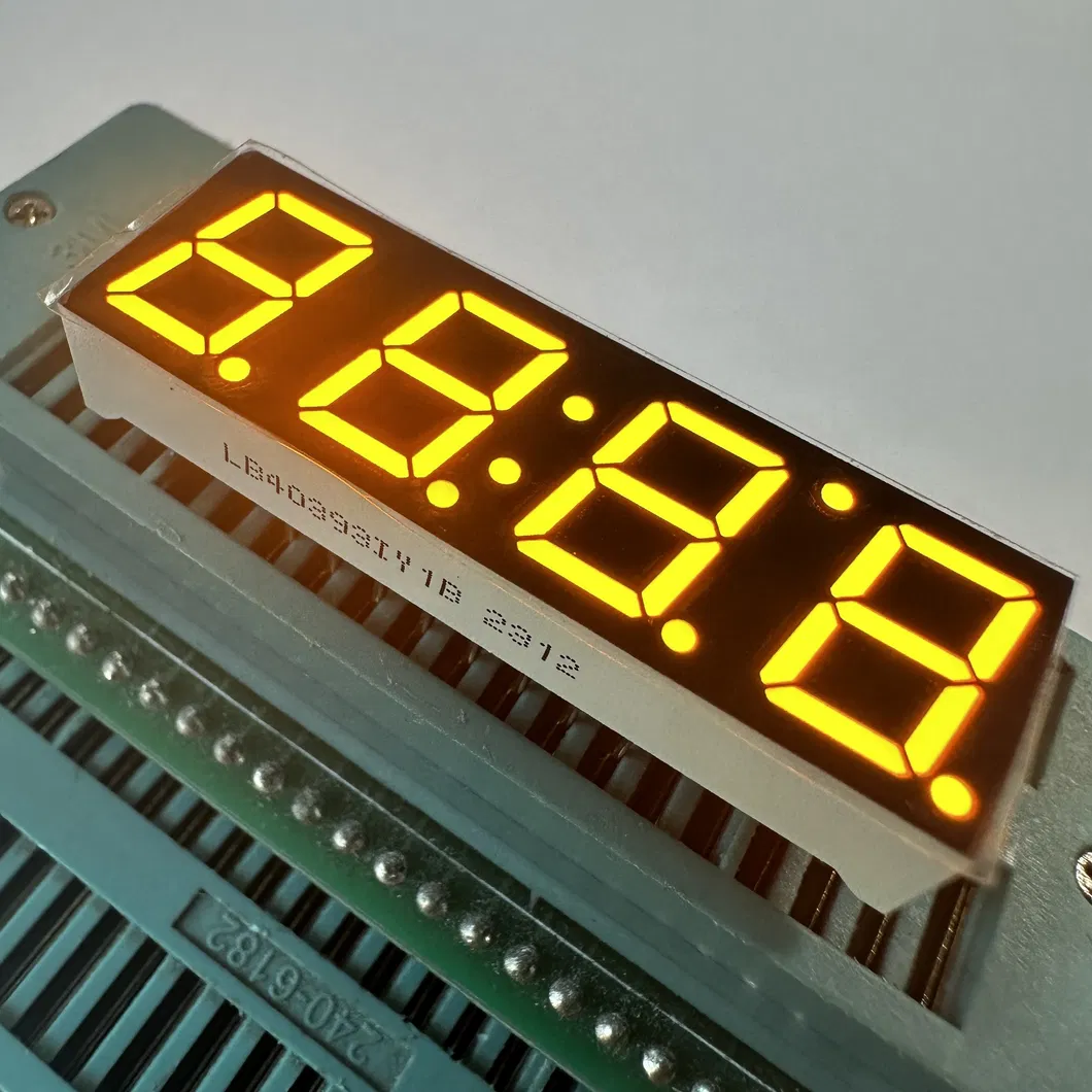 Super Bright Yellow 0.39inch 4 Digit 7 Segment LED Display Common Anode for Temperature Humidity Indicator
