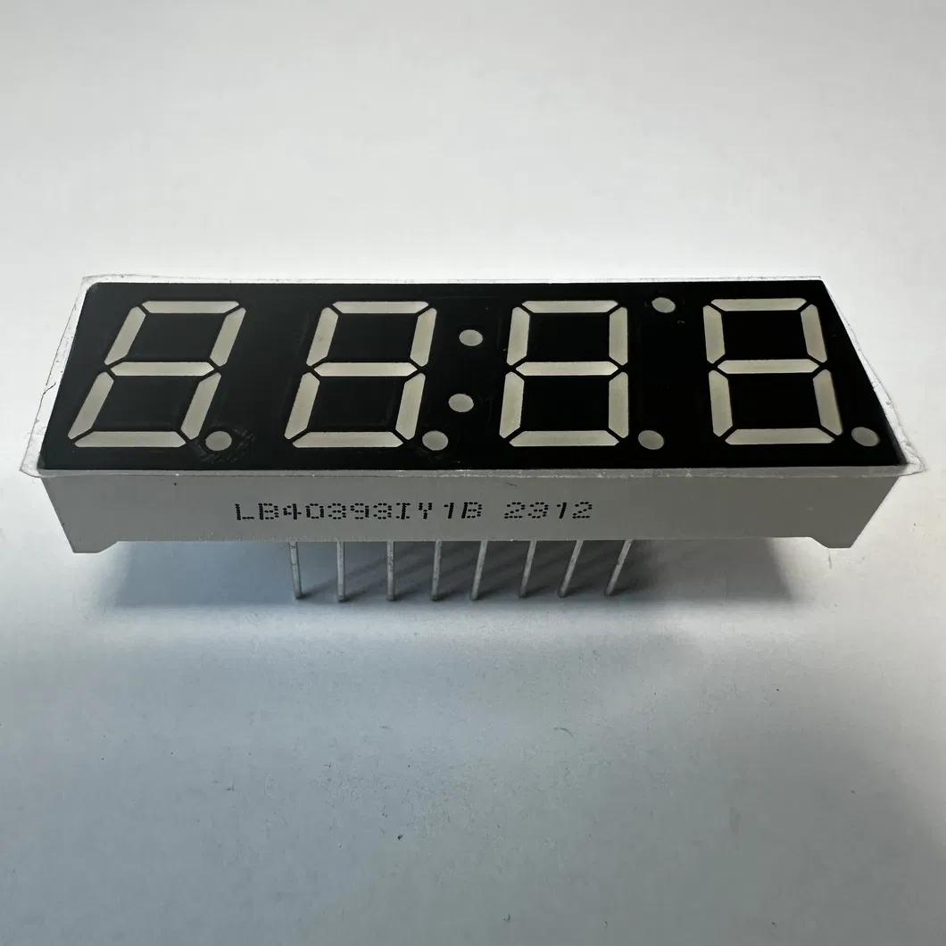 Super Bright Yellow 0.39inch 4 Digit 7 Segment LED Display Common Anode for Temperature Humidity Indicator
