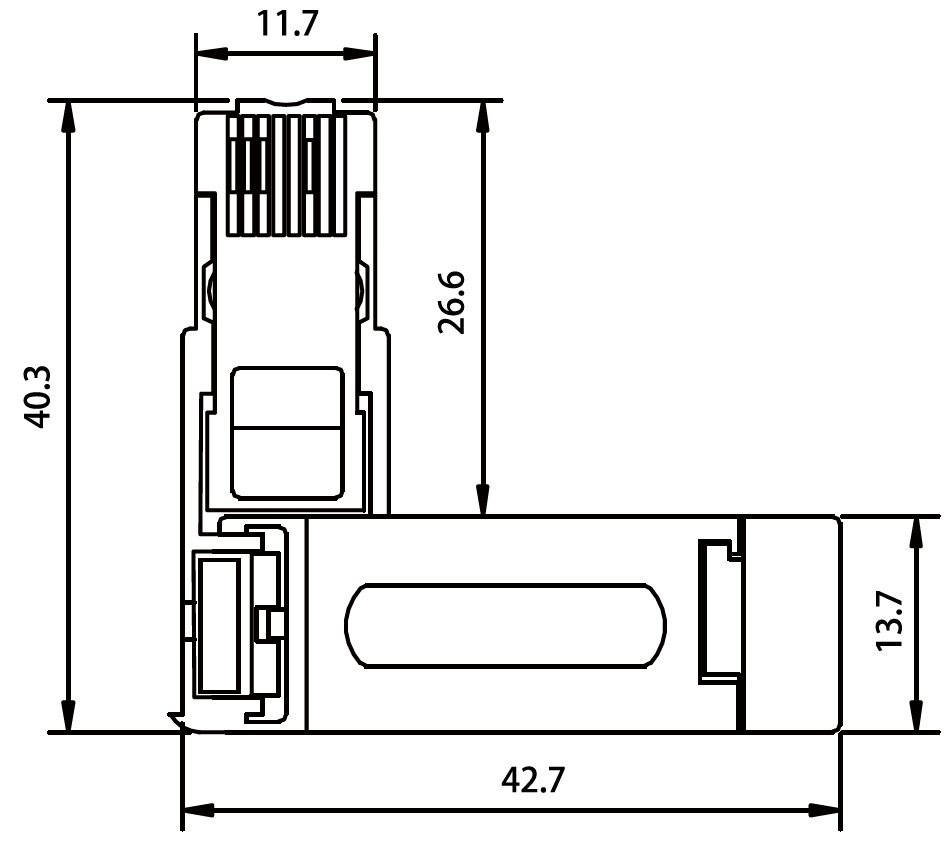 RJ45 Field-Wireable Connector angled view