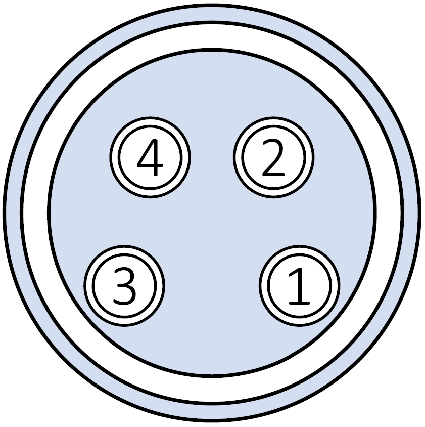 M8 4-pin connector pin assignment diagram
