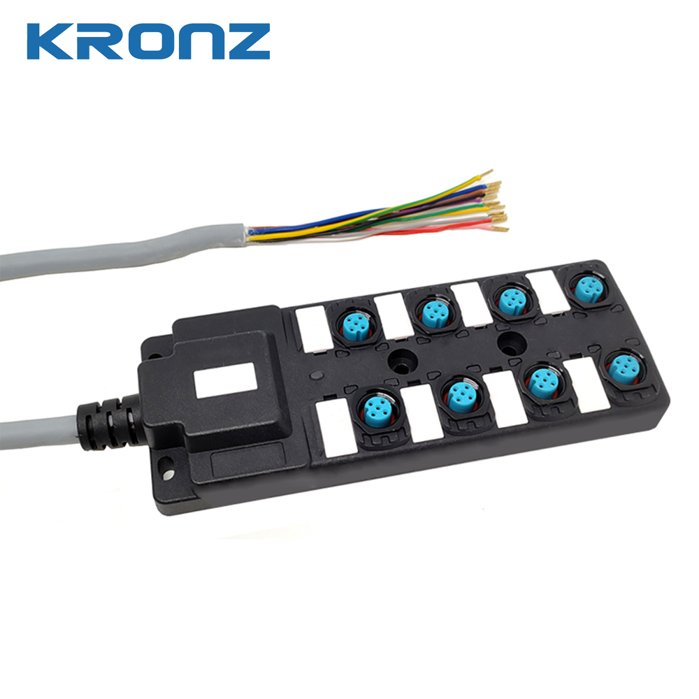 8-port M12 Distributor Box side view