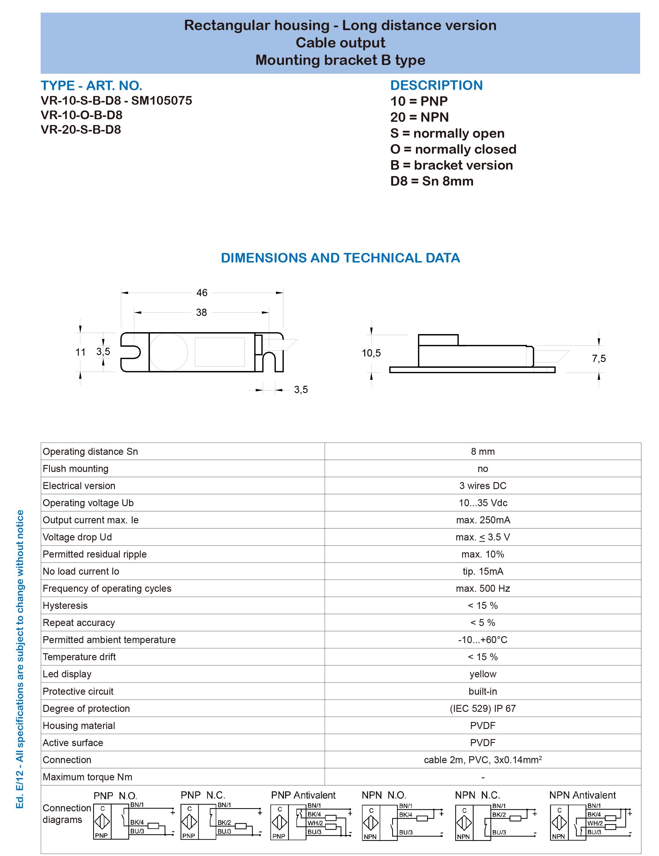 Inductive Sensor technical diagram