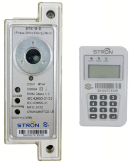 Prepaid Din-Rail Single Phase Electricity Meter with CIU For Counting The Electricity Consumption