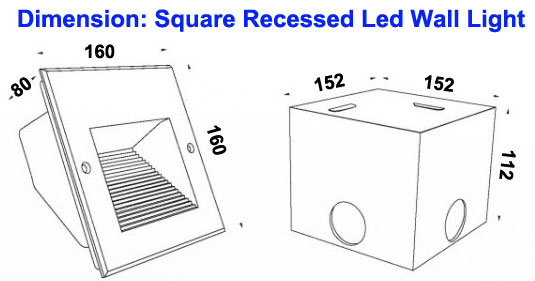 Il quadrato principale ha montato la luce della parete ha messo l'illuminazione della scala principale 120 gradi