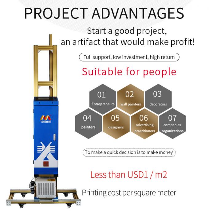 imprimante UV de mur de 380w 3d 8 mètres carrés par grande vitesse 0 d'heure