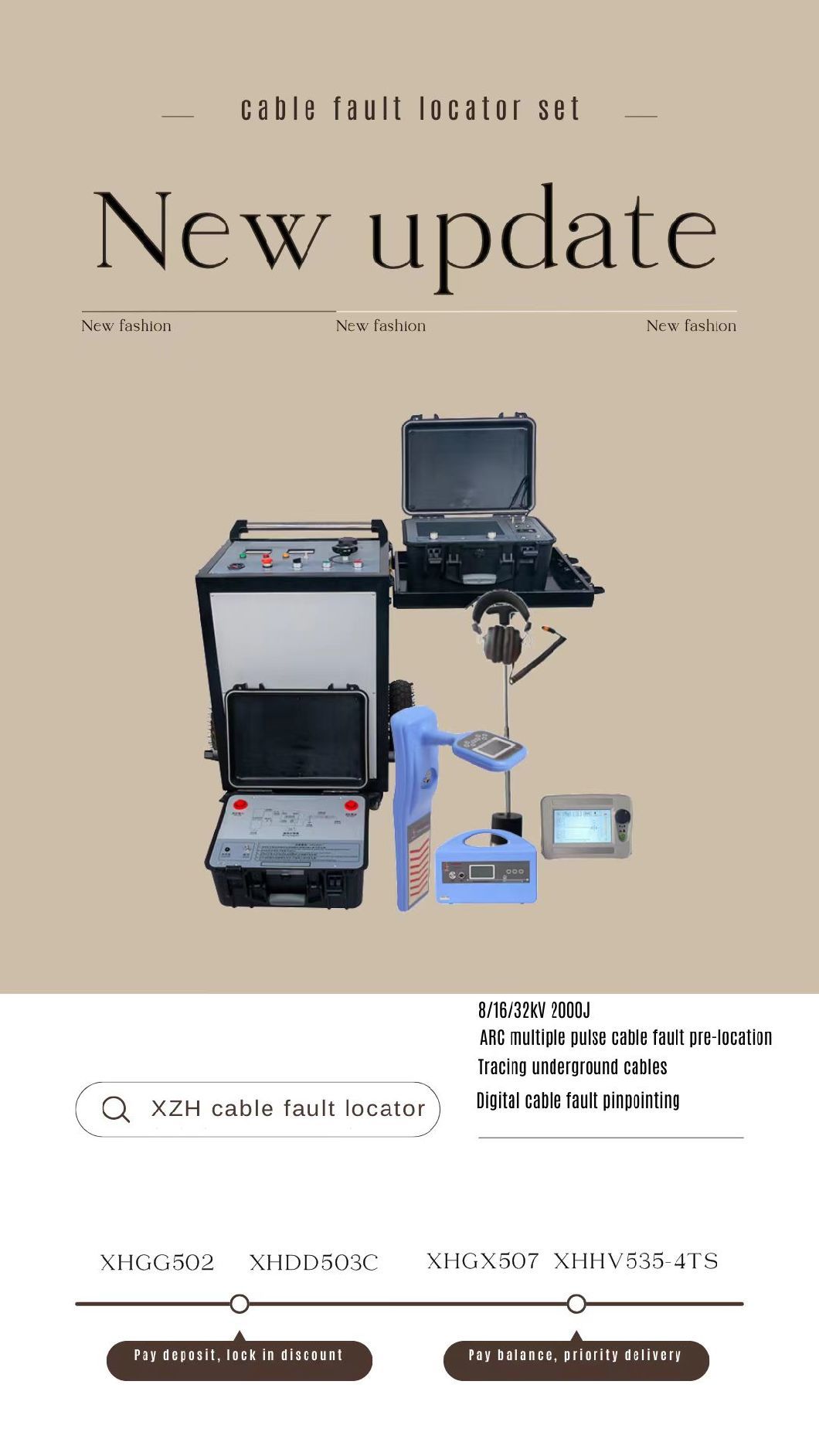 Trolley 32kv 2000j Arc Digital High Quality Underground Cable Fault Locator System