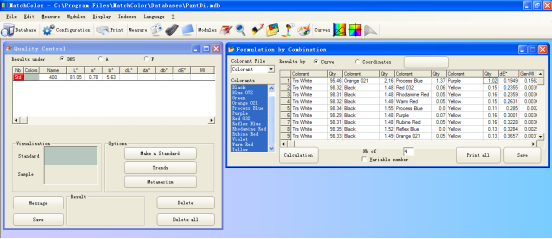 sistema di software di corrispondenza di colore 3nh con lo spettrofotometro YS3060