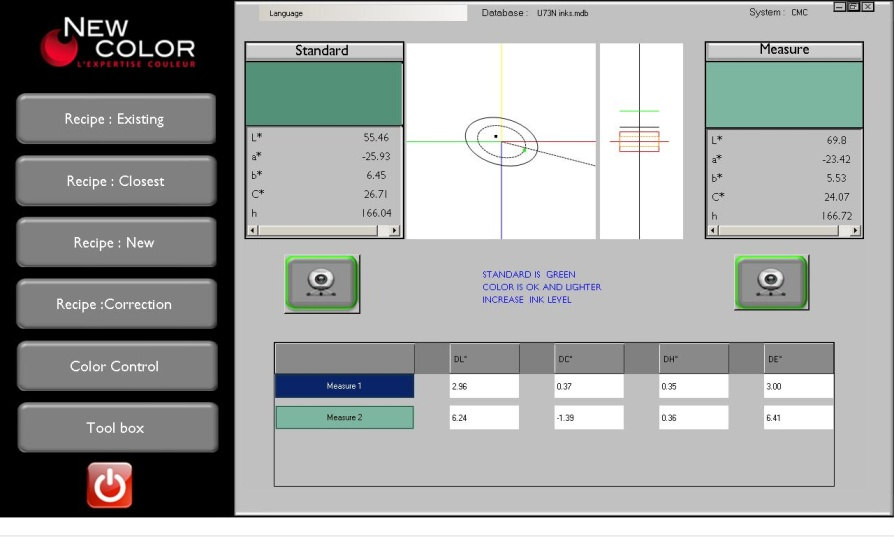 NUOVO software di formulazione di COLORE facendo uso di un software di corrispondenza di colore del colorimetro