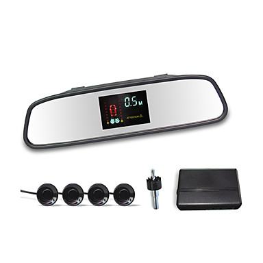 Car Rearview Mirror with 4 Radar Parking Sensor System