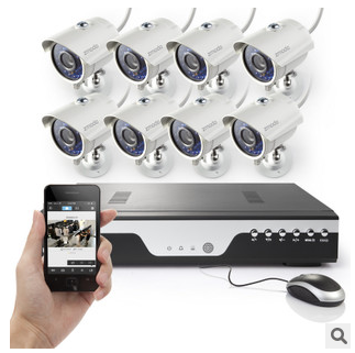 CCTV Camera |Zmodo HD cameras night vision distance 8 road 1200 line monitoring equipment set 960H DVR