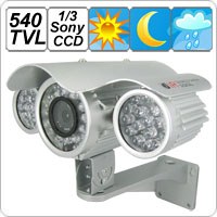 CCTV Camera | 540TVL 1/3 Sony CCD 8mm Lens Waterproof Camera Support 80m IR View Distance