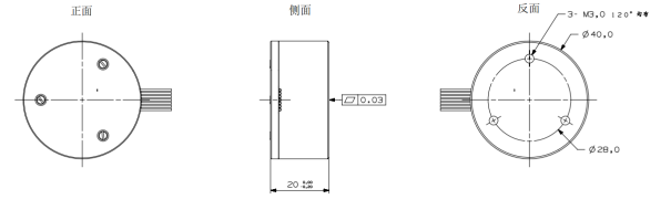 Mechanical interface diagram of Fizoptika1703 Fiber Optic Gyro