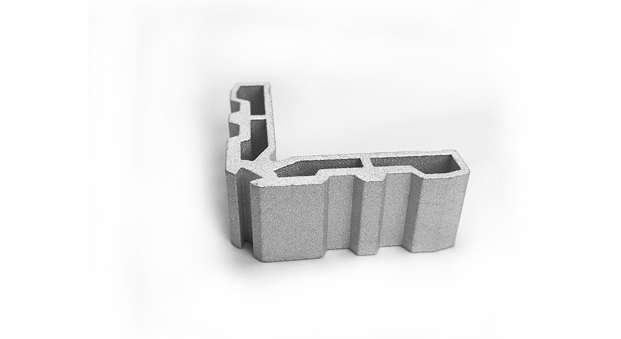 Close-up view of aluminum corner joint showing construction details