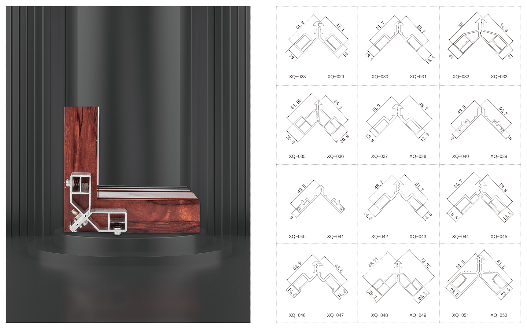 Aluminum corner joint bracket side view