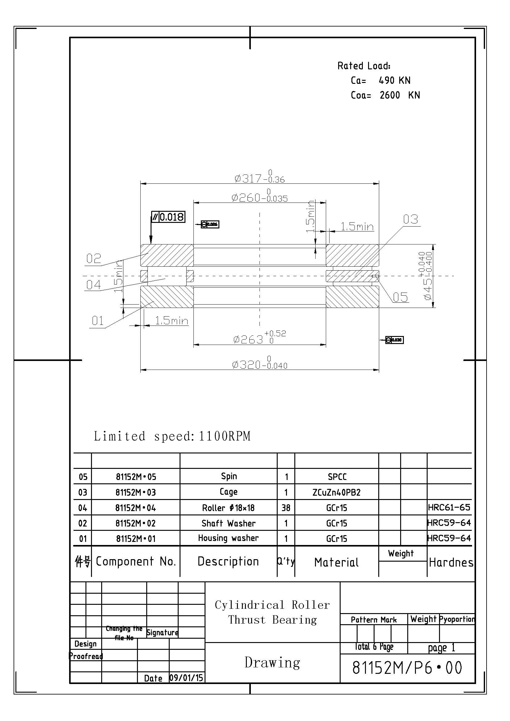 81152M円柱推圧軸受
