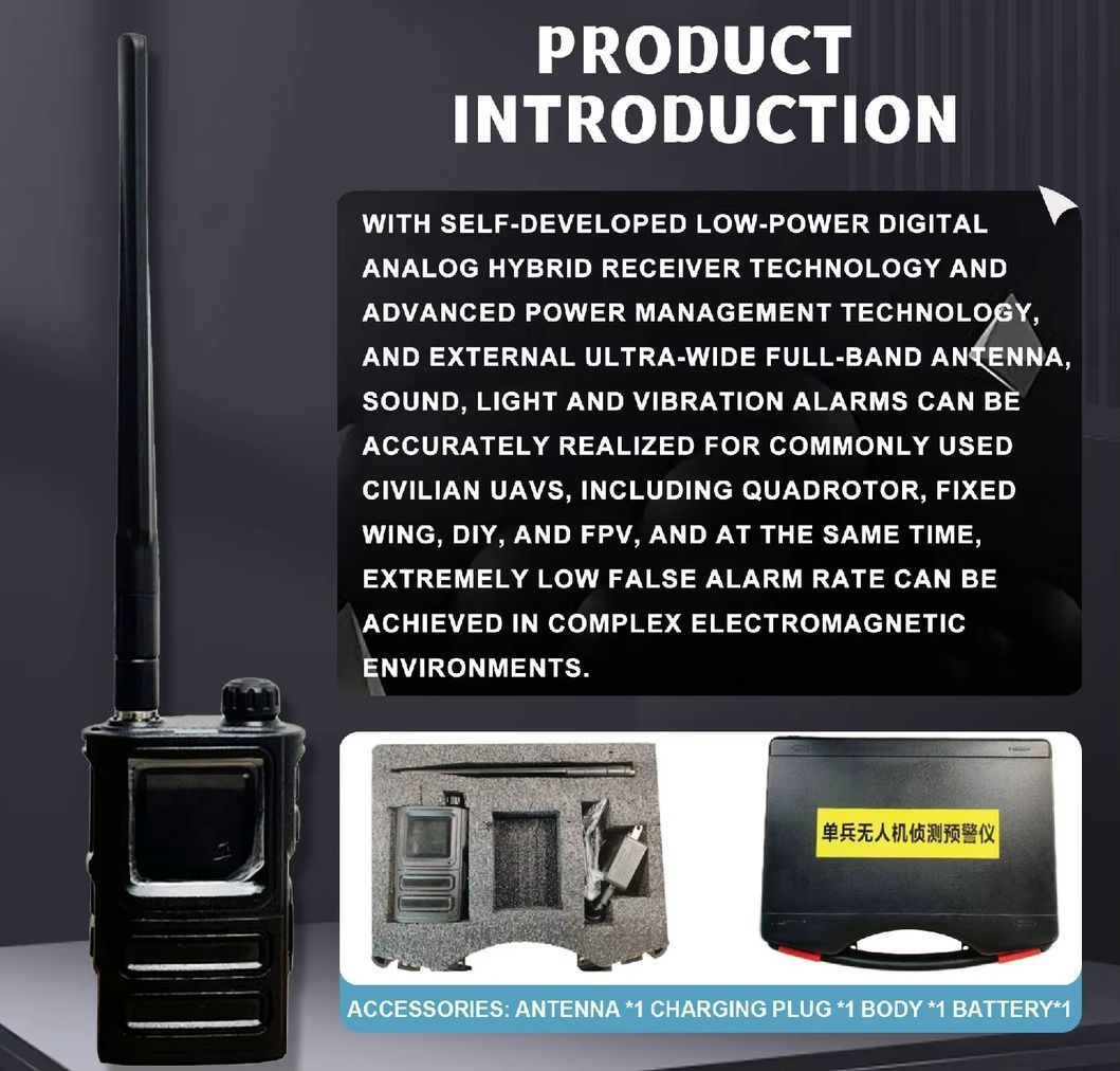 Drone Security 360 Degree Uav Drone Detector for Single Person Security VIP Protection Handy Drone Alarmer