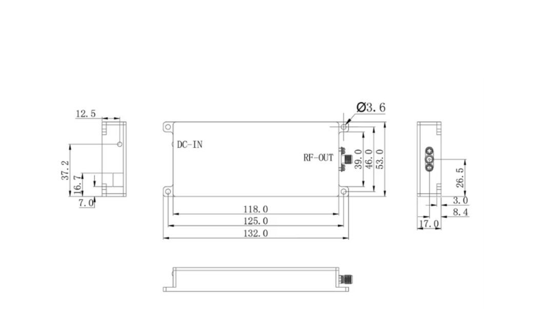 5.8GHz RF 50W Amplifier Module Fpv Detection with GaN, Lora for Anti Drone