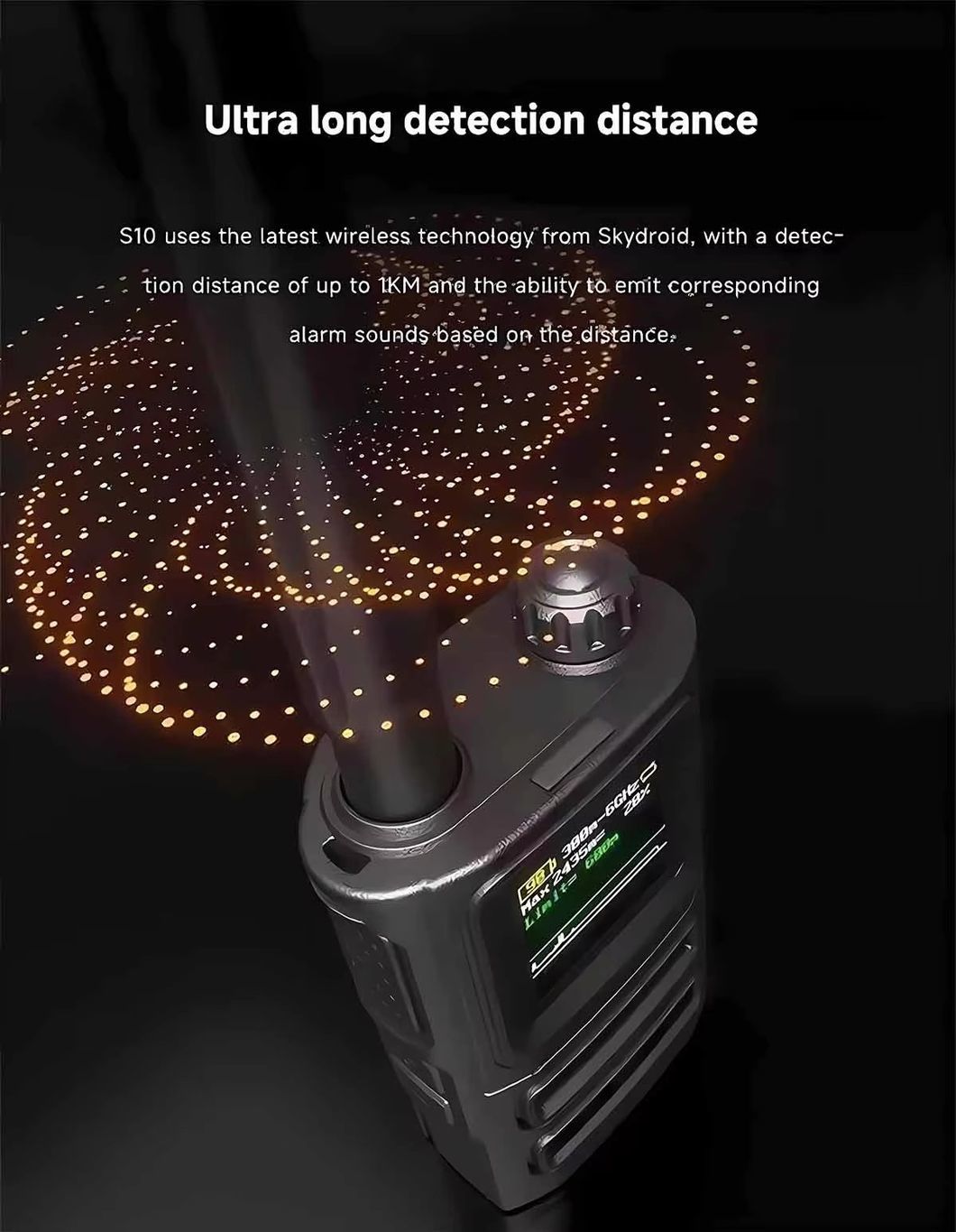 30om-6GHz Ultra-Wide Detection Range Anti for Threats Handheld Drone Detector