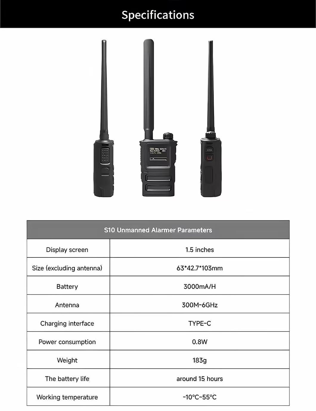 30om-6GHz Ultra-Wide Detection Range Anti for Threats Handheld Drone Detector