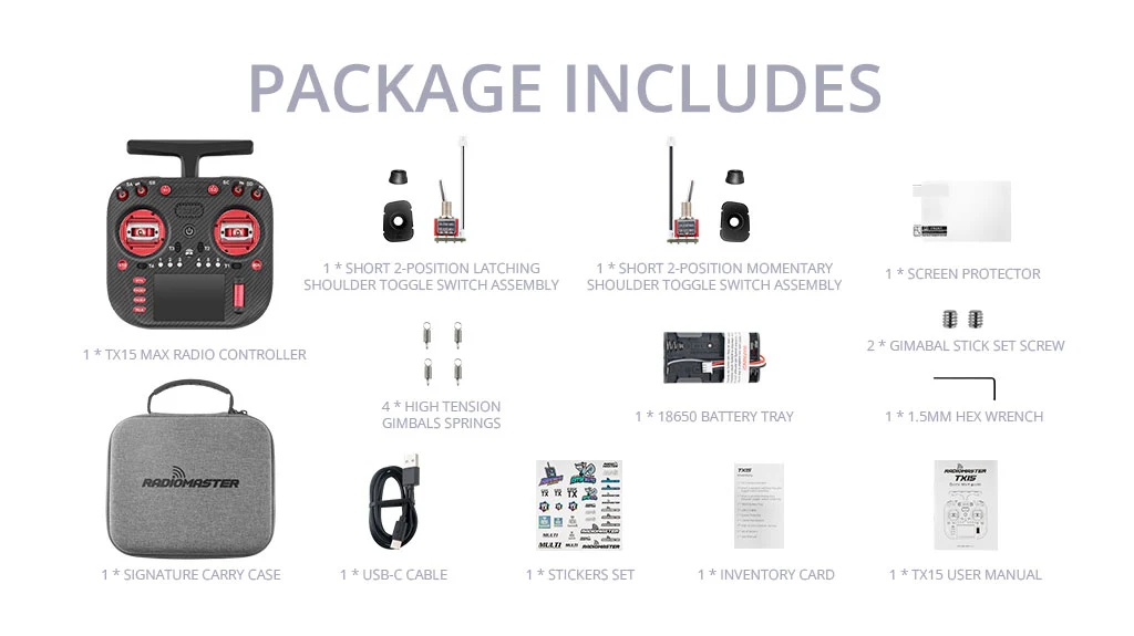 Radiomaster TX15 Max Radio Controller AG02 CNC Hall Sensor Gimbals (ELRS / M2) Remote Control
