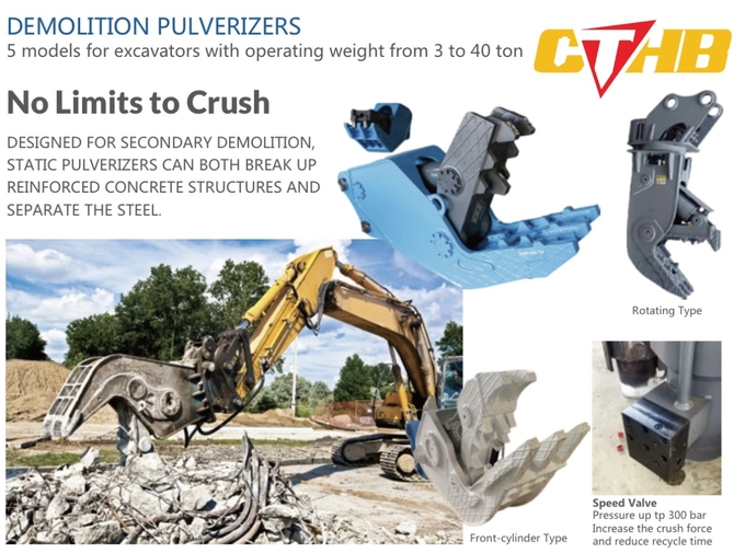 Pulverizer idraulico girante di Yakai CTHB 360 concreti del Pulverizer 42CrMo per l'escavatore 0