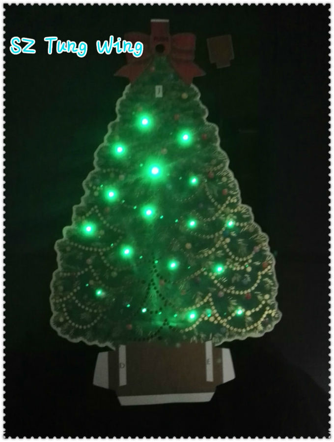 L'albero di Natale ha modellato il modulo infiammante del LED, modulo registrabile di voce per le cartoline d'auguri 0