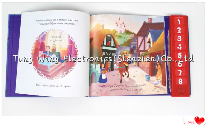 Módulo vermelho educacional de 8 botões para livros sadios do bebê com voz 3 graváveis