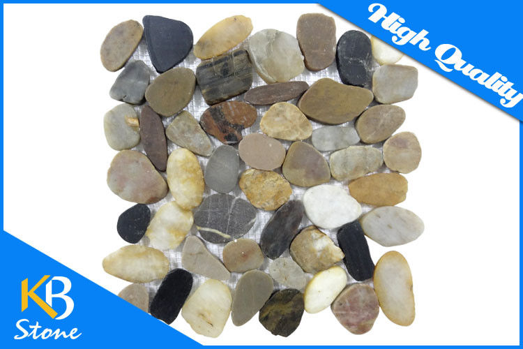 Mix Color Pebble Stone Marble Tile Polished Stone Mosaic Tile for Wall Decoration or Flooring
