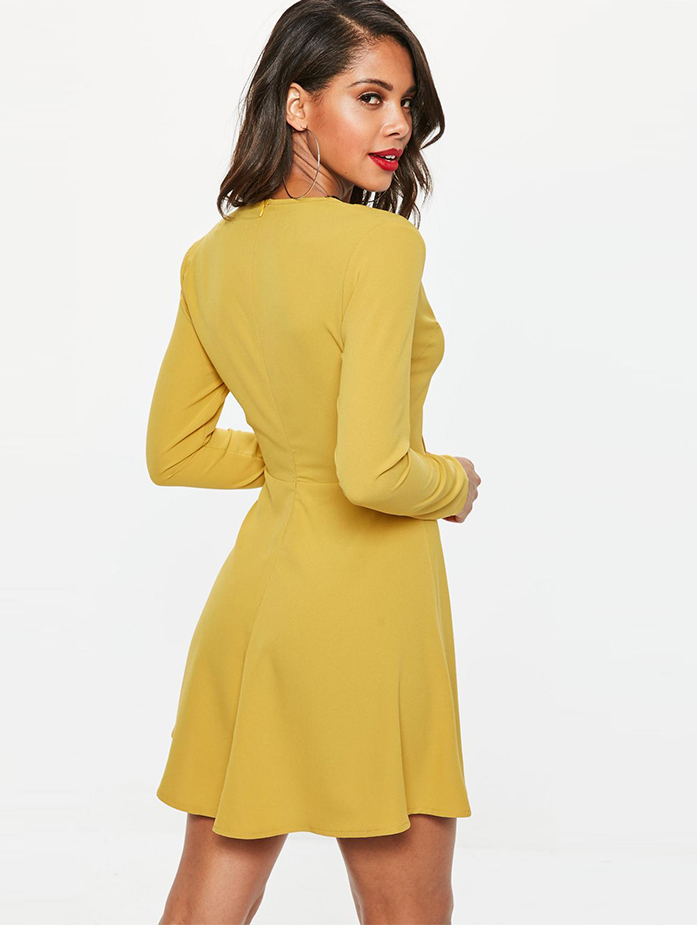Sexy Mature Elegant Deep V Neck Mini Dress With Lace 1