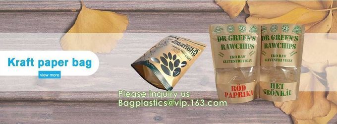 La borsa del fondo piatto/la borsa della carta kraft Del sacchetto sta sulla borsa del foglio di alluminio della borsa dell'alimento della borsa di promozione della borsa della chiusura lampo della borsa
