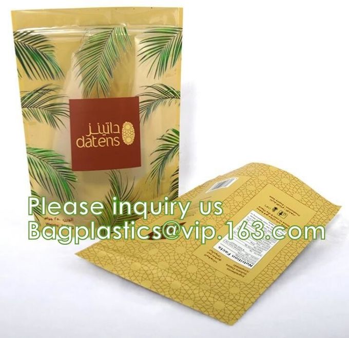 La borsa del fondo piatto/la borsa della carta kraft Del sacchetto sta sulla borsa del foglio di alluminio della borsa dell'alimento della borsa di promozione della borsa della chiusura lampo della borsa