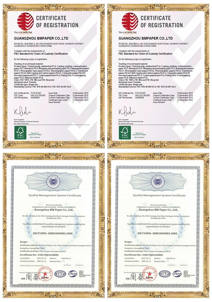 Douceur et conseil blanc doucement enduit avec l'épaisseur différente approuvée du dos FSC de gris