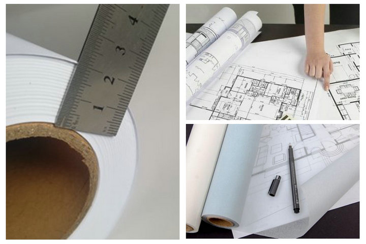 High Quality 80gsm CAD Plotter Drawing Paper Roll For Textiles & Construction