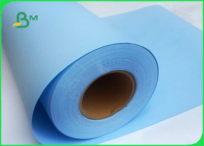 80gsm Inkjet CAD Plotter Paper Roll Double Side Blue For Clear Images