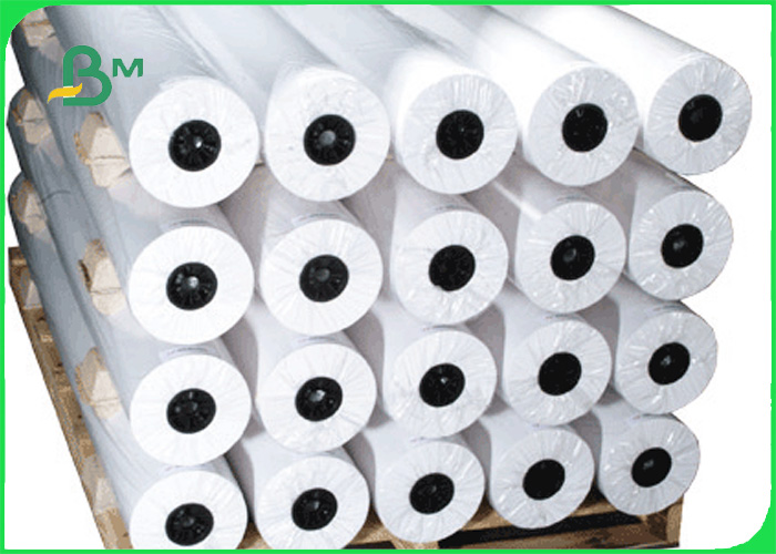 80GSM Uncoated CAD Plotter Paper For Engineers With 2'' Core 24inch x 100' 