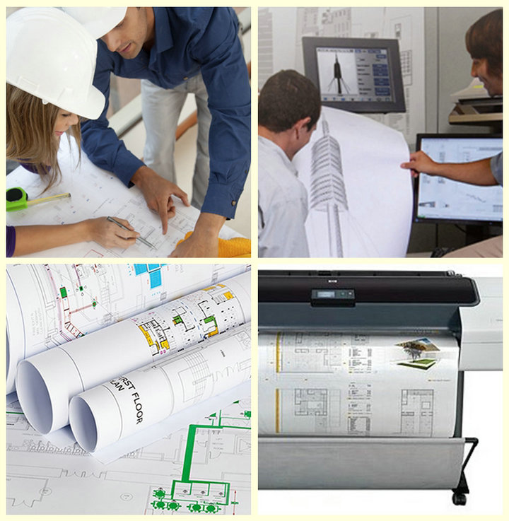 20lb Inkjet CAD Plotter Paper For HP Designjet 36