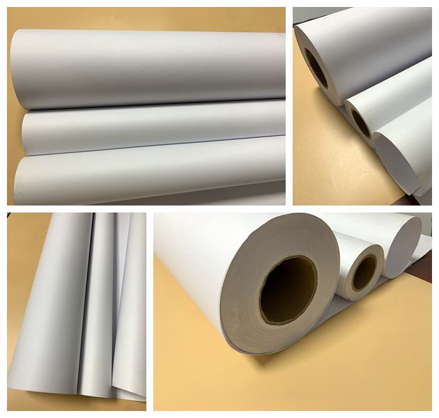 20lb Ultra Bright CAD Plotter Paper 36'' x 150m 3'' Core Matt Uncoated