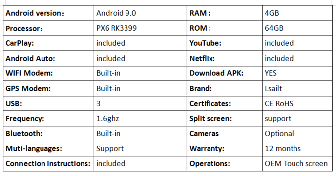 Lsailt 4GB CarPlay/de Autointerface van Android met Android-auto, YouTube, Netflix, Yandex voor Infiniti 2016 nu Q50 Q60 0