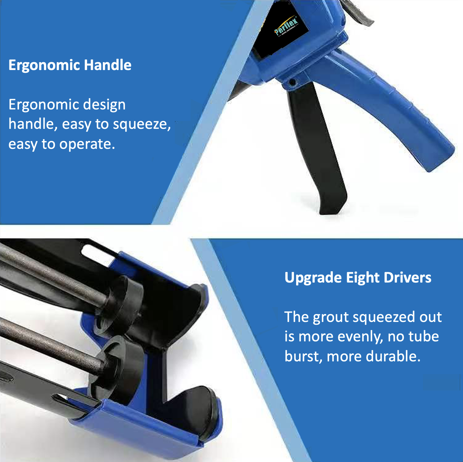 C20 el doble Rod Tube Caulking Gun, lechada de la teja de DIY equipa la pistola para calafatear manual 1