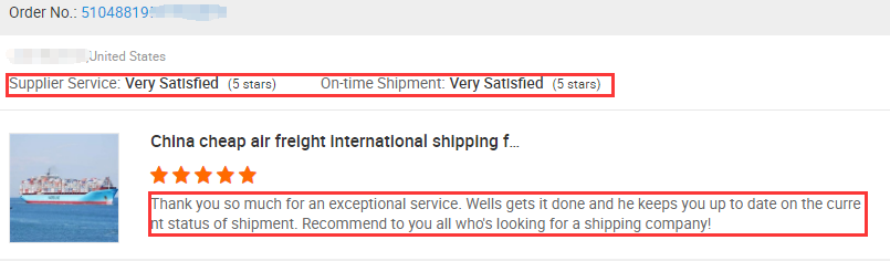 Customer satisfaction rating